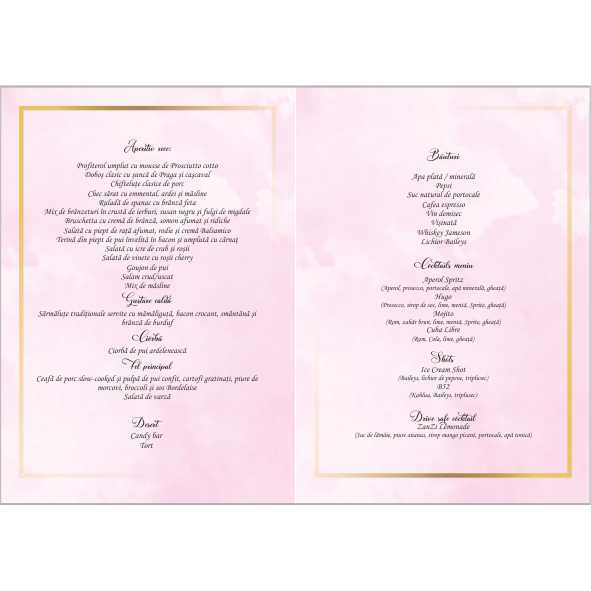 Meniu Nunta - FOX Creativ - cadouri creative