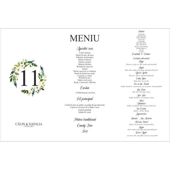 Meniu Nunta (triunghi) - FOX Creativ - cadouri creative