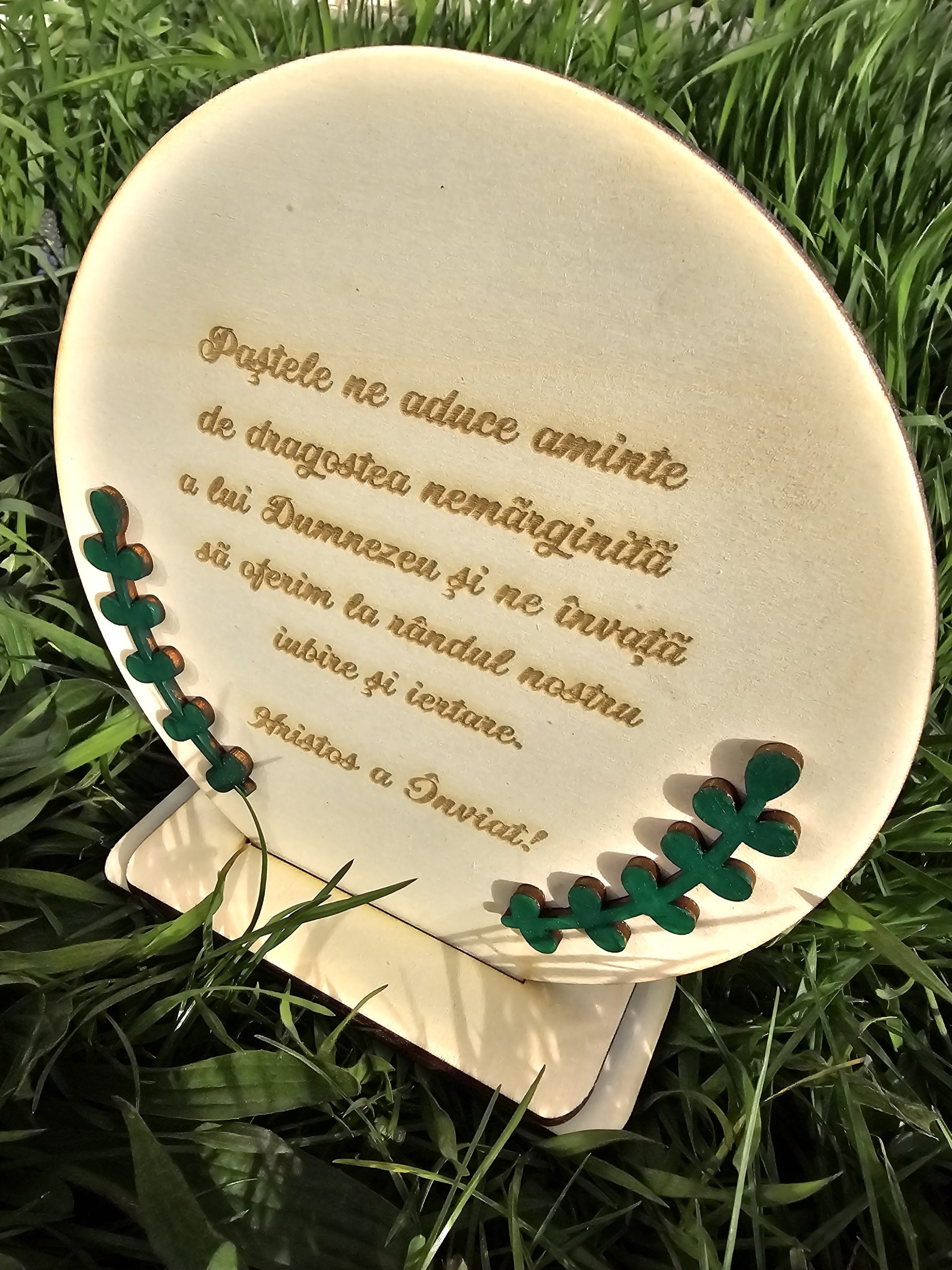 Decoratiune lemn Paste - FOX Creativ - cadouri creative